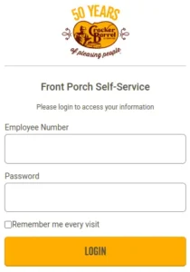Cracker Barrel Front Porch Self-Service Login - Welcome!